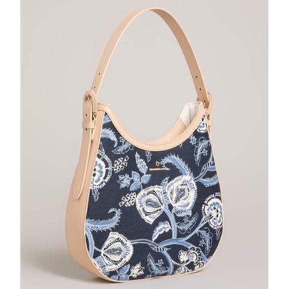 Spartina 449 | Bags | Nwt Spartina 449 Beige Blue Floral Bella Oyster ...